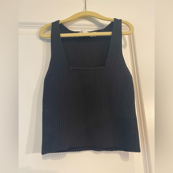 Zara | Tops | Zara Black Ribbed Tank Top | Poshmark